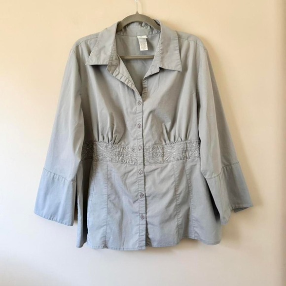 INC International Concepts | Tops | Y2k Grey Beaded Top Xxl | Poshmark